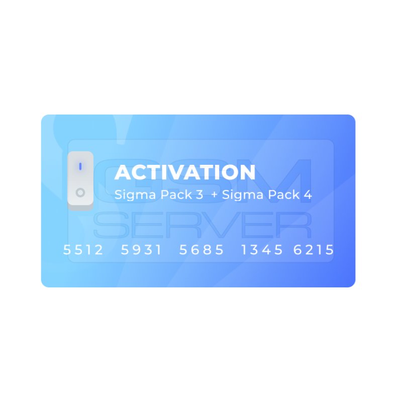 Activaciónes Sigma Pack 3 + Sigma Pack 4 - GsmServer